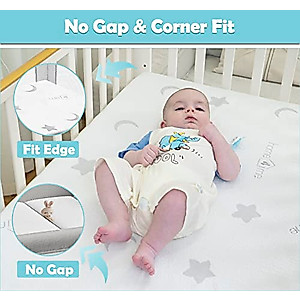 Home4me Pack and Play Mattress 38" x 26" x3'', Dual Sided Mini Crib Mattress, Waterproof Memory Foam Playpen Mattresses, Toddler Mattress Pad with Removable Washable Cover for Cribs and Toddlers