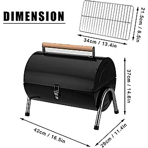 Spexlb Charcoal Grill - Portable Mini BBQ Foldable for Outdoor Cooking, Camping and Picnic, Black