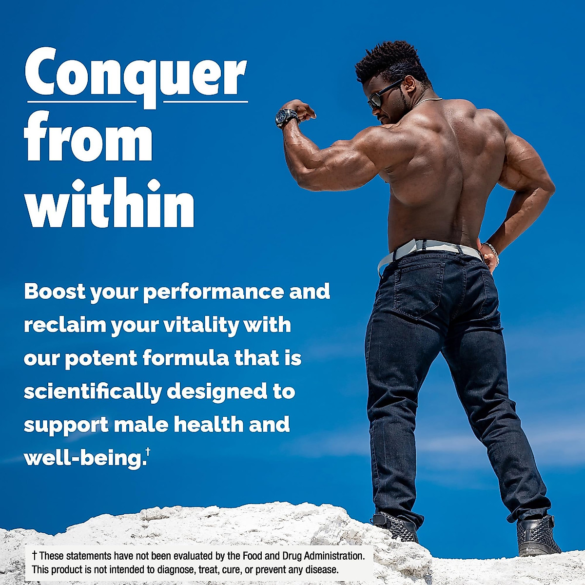 Testosterone Booster Supplement for Men - Male Enhancing Test Boost - Ashwagandha, Tongkat Ali, Rhodiola, Tribulus, Vitamin D3, B6, B12 - Workout, Muscle Builder, Strength, Energy, Performance - 120ct