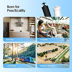Waterdrop NSF/ANSI 42&372 Standard Gravity Water Filter, Replacement for Berkey® BB9-2 Black Filters & PF-2® Fluoride Filters, Berkey® Gravity Water Filter System and Waterdrop King Tank Series