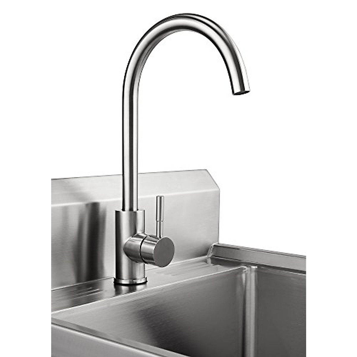 TRINITY EcoStorage Stainless Steel Freestanding Single Bowl Utility Sink for Garage, Laundry Room, and Restaurants, Includes Faucet, NSF Certified, 49.2-Inch by 21.5-Inch by 24-Inch, Chrome