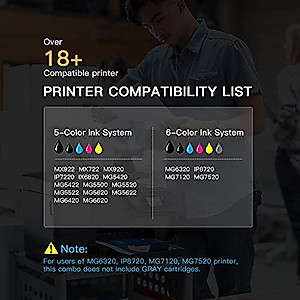 E-Z Ink (TM) Compatible Ink Cartridge Replacement for Canon PGI-250XL PGI 250 XL to use with PIXMA MX922 MX722 MG5420 MG5520 MG5620 MG6320 MG6420 MG6620 MG7120 MG7520 iP8720 (Large Black, 6 Pack)