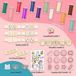 Playdough Set for Toddlers,Playdough Tools,Playdough Noodle Toy with 28 PCS Play Dough Accessories and Play Clay Sets with 12 Colors Dough for 3 4 5 6 Years Old Boys and Girls Birthday Gift