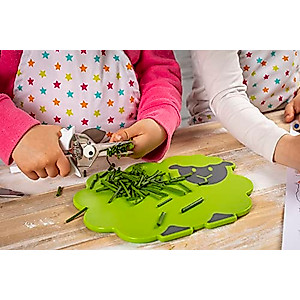 Kuhn Rikon Kinderkitchen Kids Cutting Board, Sheep, 9.8" x 9.1" x 4.3", Green | Child-Friendly Kitchen Tools For Real Cooking