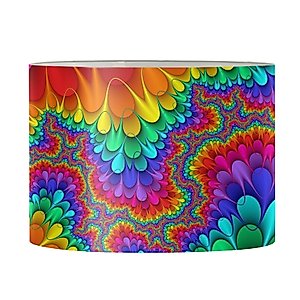 Howilath Tie-dye Rainbow Abstract Lampshade Diameter,European Retro Lamp Shade for Table Lamp Lightshade Drum Lampshade Bed Lamp Cover