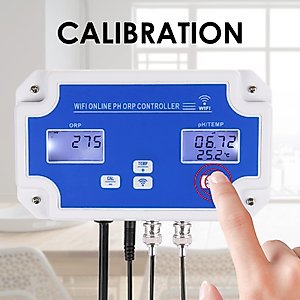 DANOPLUS Smart pH ORP Controller with Remote App Monitoring & Dosing in Water, 3 in 1 pH/ORP/Temp Meter Replaceable Probes for Hydroponics, Aquariums & Pool