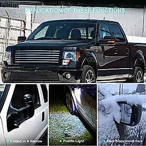 SCITOO Towing Mirror fit for Ford Exterior Mirror fit 2007-2014 for Ford for F-150 Truck with Amber Turn Signal and Puddle Light Heated Power Controlling and Manual Folding (Passenger Side)