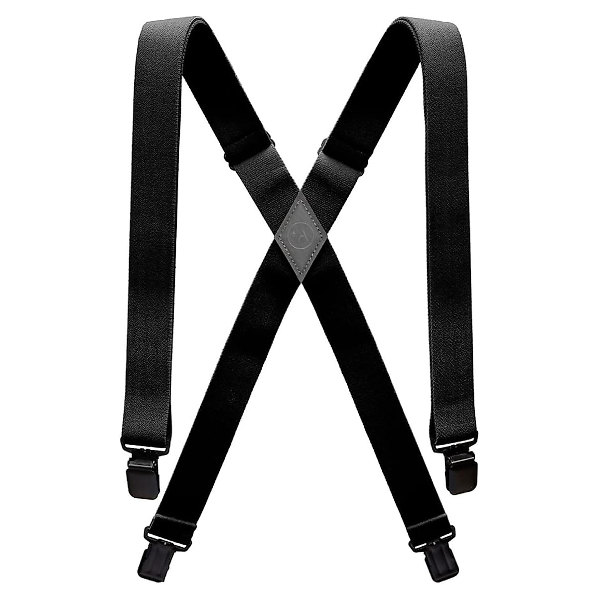 Arcade Mens Jessup Suspenders: 4 Point Heavy Duty Elastic Webbing Durable Metal Clips, Black, OSFA