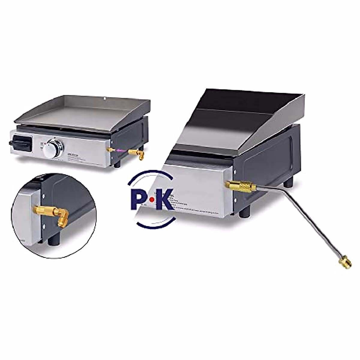 MCAMPAS 6Ft Propane Regulator and Hose, Propane Elbow Adapter 3/8 inch Male Flare Universal Fit for Blackstone Griddle Grill,Blackstone 17"/22"/28"/36" Griddle Gas Grill Regulator Replacement