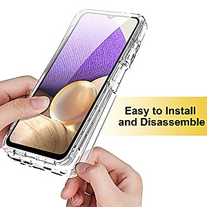 JXVM for Samsung Galaxy A32 5G Case with Built-in Screen Protector, Full Body Shockproof Phone Case Clear Protective Cover Case for Samsung Galaxy A32 5G