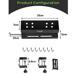 yamagahome Griddle Caddy, Grill Caddy for 28"/36" Blackstone Griddles, BBQ Caddy for Outdoor Grill Storage Organizer with Paper Towel Holder, Tool Holder & 8 J-Hooks, No Drilling, Space Saving