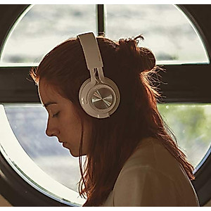 PowerLocus P3 Wireless Bluetooth Headphones Over-Ear, [40h Playtime, Bluetooth 5.0] Foldable Stereo Wireless/Wired Headphone Over Ear with Mic Deep Bass Headset for iOS/Android/Laptop/PC/TV - White