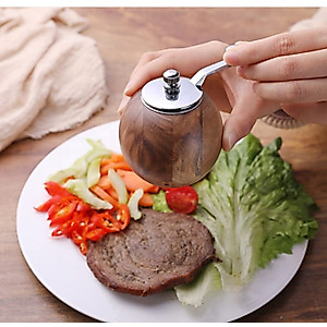 Xirhhur Salt Pepper Grinder,Round Salt And Pepper Grinder Manual Crank Stainless Steel Wooden Refillable With Ceramic Grinding Cores Adjustable Coarseness for kitchen for Salt, Pepper and Spices