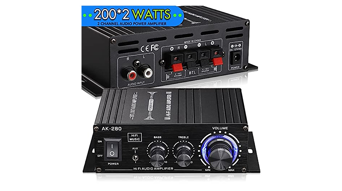 Facmogu AK280 200W Mini Audio Amplifier for Home & Car