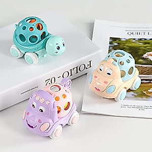 BeAndge Baby Car Toys, Babies Toy Cars for Baby Boy, Girl Rattle & Roll Truck for Infant Boys Toddler Girls, Push and Go Trucks for 1 2 Year Old, Preschool Learning Gift for Toddlers Infants 18 Months