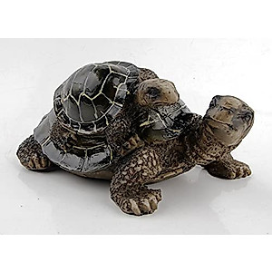 ABEESEA Sea Turtle Figurine Statue Garden Sea Turtle Animal Statue Indoor Outdoor Pond Decor - Mother and Child Turtle