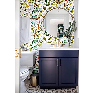 Birwall FP14 Elegant Peony Shelf Liner Drawer Liner Furniture Paper Wall Décor Contact Paper Cabinet Décor