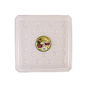 CWP SQDS-1400 Heavy Gauge Footed Square Carpet Saver Saucer, 14-Inch by 14-Inch, Clear (Pack of 2)