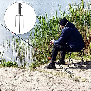 weallbuy Beach Umbrella Sand Anchor with 3 Nails, Heavy Duty Metal Sun Umbrella Holder, Outdoor Umbrella Stand Steel Anchor for Beach Grass Sand