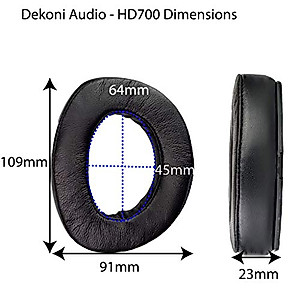 Dekoni Audio Memory Foam Replacement Ear Pads Compatible with Sennheiser HD700 Headphones (Elite Velour)