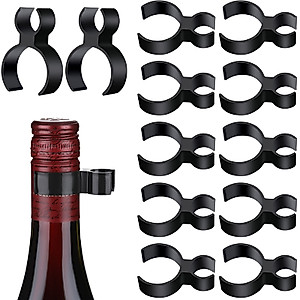 Maitys 12 Pieces Champagne Bottle Sparkler Single Holder Safety Clips Black Plastic Bottle Service Sparklers Clips for Candle Christmas Parties Wedding Ceremony Anniversaries Home Kitchen
