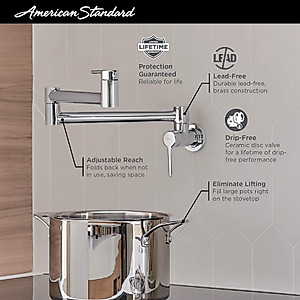 American Standard 4803900.075 Studio S Wall-Mount Pot Filler Stainless Steel