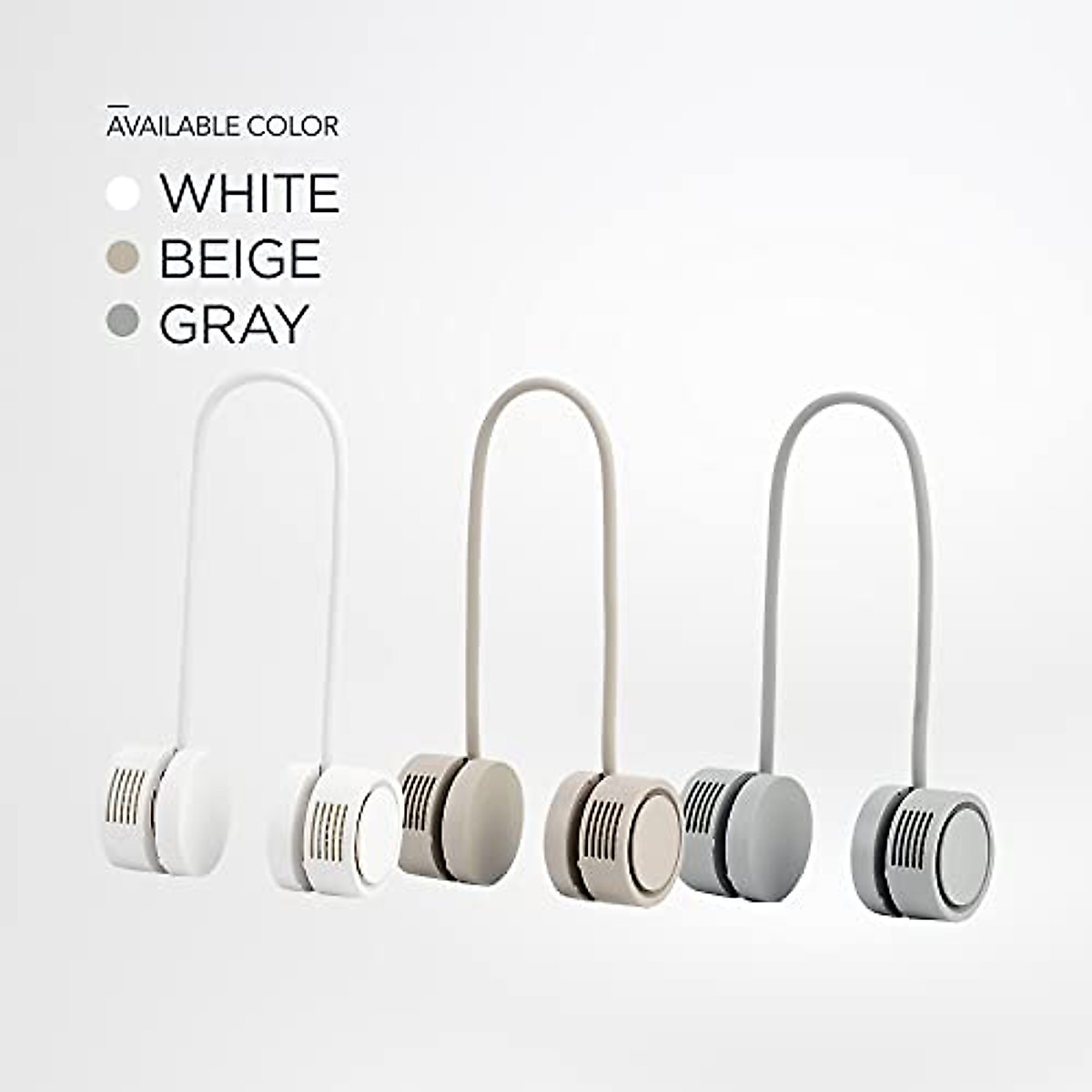 Bladeless Neckband Rechargeable Portable Fan - Rolling Grey
