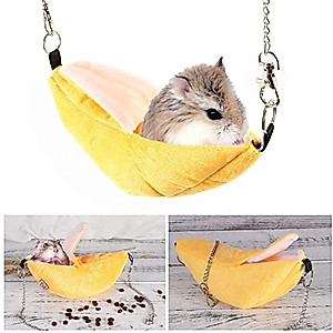 WNZQK Banana Bed for Hamster Small Animals House Pet Hammock Dutch Pig Hedgehog Rat Guinea Habitat Chinchilla Sugar Glider Hamster Accessories Toys Outfits(Small 8 Inch)