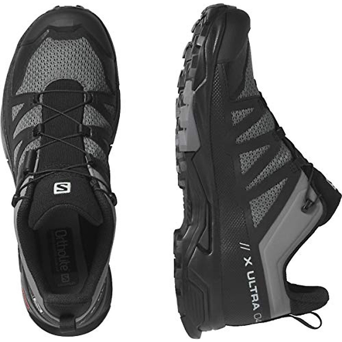 Salomon X Ultra 4 Hiking Shoes for Men, Quiet Shade/Black/Quiet Shade, 11
