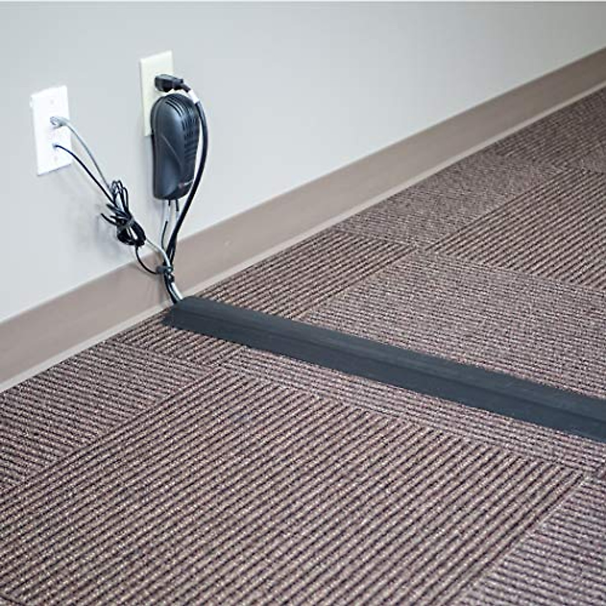 Line Boss 3-Channel Wire Hider, Cord Protector and Cable Organizer for Industrial Cable Management, 4.5 in. X 5 ft., Black, 6500-5C