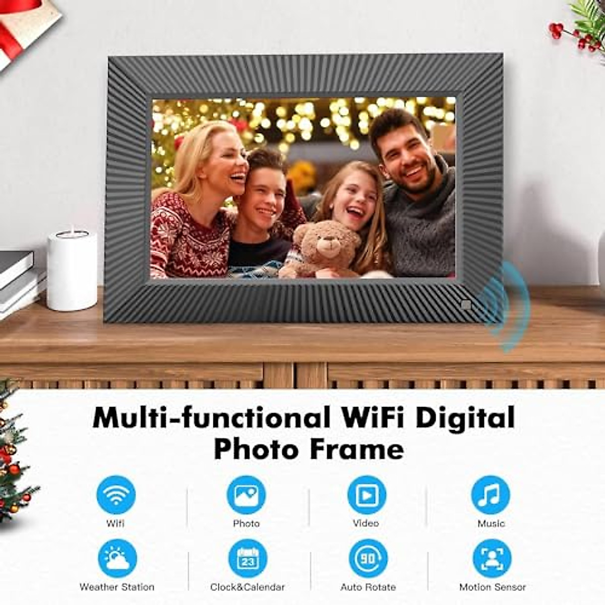 NETHGROW 32GB IPS Touch Screen Digital Picture Frame - 10.1 Inch WiFi Digital Photo Frame for Home Desk or Wall Decor, Share Photos Instantly via APP or Email, Unlimited Cloud Storage