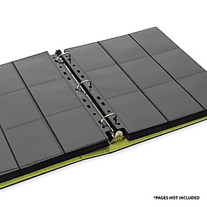 Vault X Premium Exo-Tec 3 Ring TCG Binder for 9 Pocket Trading Card Pages - 50+ Page Capacity Easy Open 3 D-Ring Clip Binder for TCG CCG Photo Cards (Large, Black)