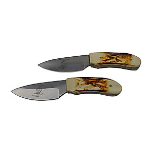 The Bone Collector Survival Skinner Full Tang Fixed Blade Hunting Knife BC-808 Real Bone Handle Skinning Knives Gift Set Pack of 2