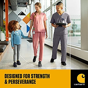 Carhartt womens Wmns Comfort Cargo Jogger Medical Scrubs Pants, Black, Medium US