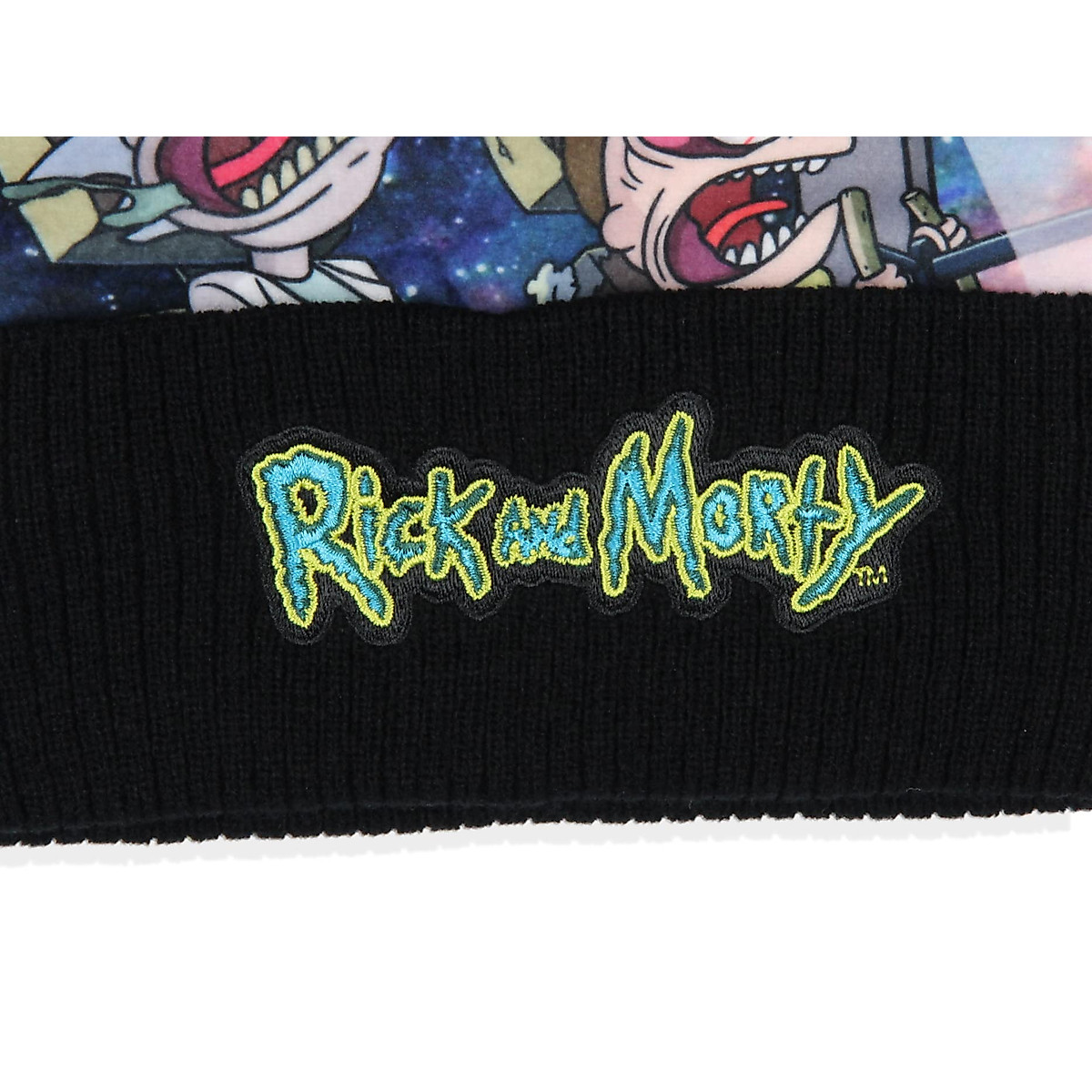 Rick And Morty Spaceship G-Force Embroidered Cuffed Pom Beanie Hat