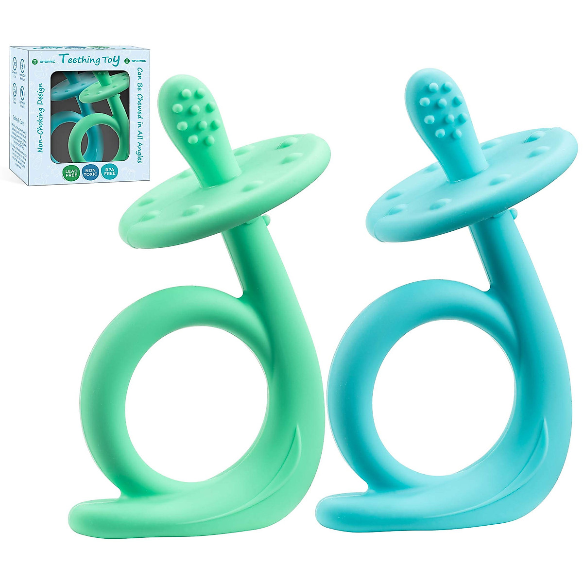 Baby Teething Toys, 100% Food-Grade Silicone Teethers for Babies 0-6 Months Infant, Baby Teether Toys 0-6 Months BPA Free Baby Chew Toys for Sucking Needs, Baby Teething Toy