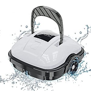 Upgraded - WYBOT Cordless Pool Vacuum, Robotic Pool Cleaner with Large Battery Up to 100Mins Runtime, Strong Suction, Pool Vacuum Robot for Above Ground Flat Bottomed Pools Up to 861 Sq.Ft-White
