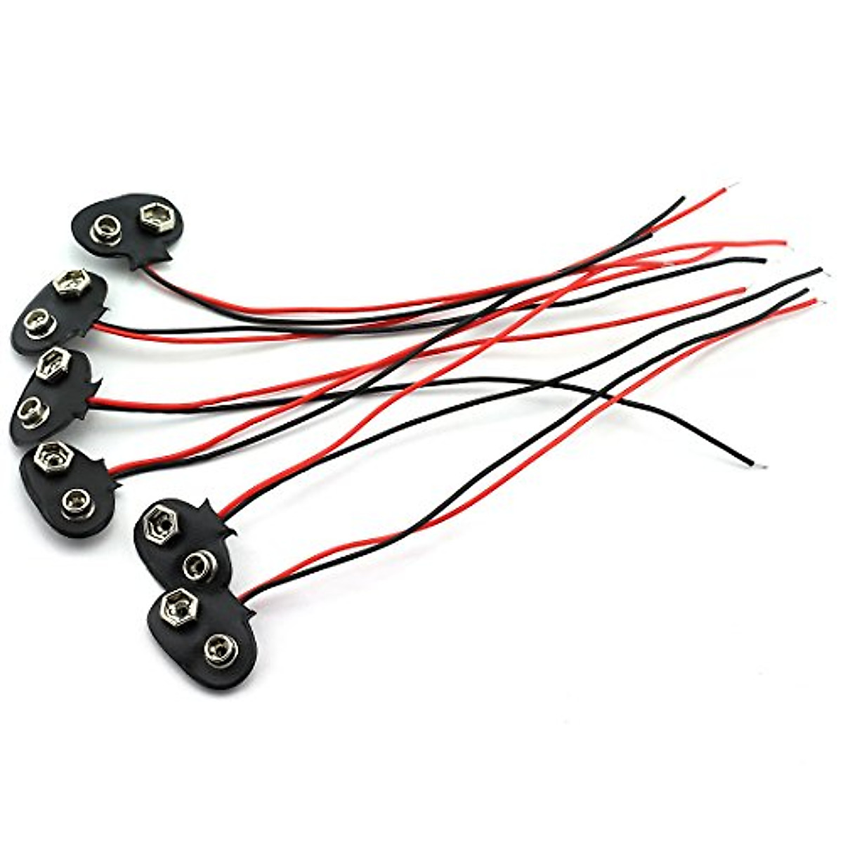 DZS Elec 6pcs 15cm 9V Battery Snap Connector Clip Lead Wire Experimental Battery Snap Power Cable for Arduino Project or LED Light Bar