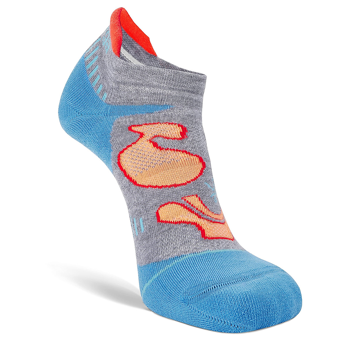 Balega Unisex-Adult Enduro V-Tech No Show Socks (1 Pair), Midgrey/Blue, Small