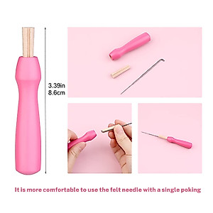 Needle Felting Kit,Needle Felting Pad,Needle Felting Tool with 6"x6"Needle Felting Mat,Felting Needles for Wool,Leather Finger Guards,Good for Any Felting