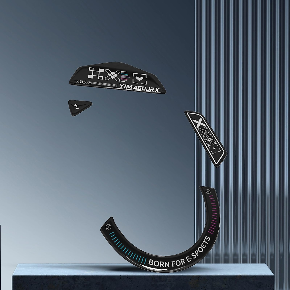 YIMAGUJRX Mouse Feet Glass Mouse Skates,Fastest and Smoothest Mouse Feet/Skates,Fast Start,Precise Positioning,Glass Mouse Feet Pads for Logitech G 502 Lightspeed Wireless (Black Print)