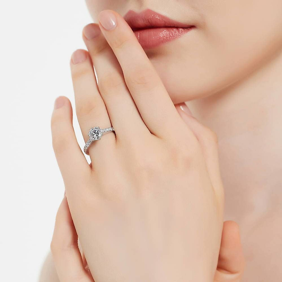 BERRICLE Sterling Silver Solitaire Wedding Engagement Rings 1.25 Carat Round Cubic Zirconia CZ Promise Ring for Women, Rhodium Plated Size 4.5