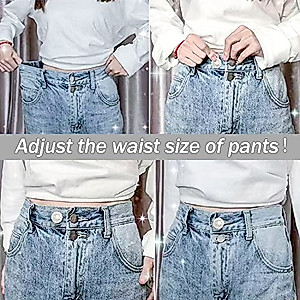 32 Sets Jeans Buttons Replacement, 17 mm and 20mm No-Sew Removable Metal Buttons Replacement Repair Combo Thread Rivets and Screwdrivers in Storage Box, Women and Men's Jeans Clothing Supplies