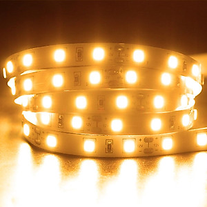 16.4ft LED Flexible Light Strip, Super Bright 300 Units LEDs SMD 4040 12V Non-Waterproof Light Strips Ribbon for DIY Christmas Holiday Home Kitchen Party Decoration (Warm White)