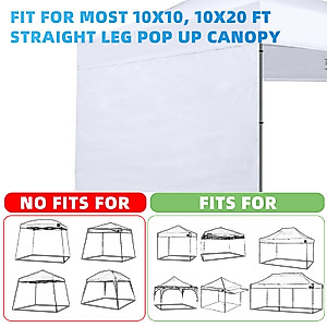 Joramoy Canopy Tent Sidewalls for 10×10 Pop Up Canopy, 3 Pack Instant Canopy Sunwall, Waterproof and UV Protection Canopy Shade Wall, Straight Leg Canopy Sidewalls 3 PCS Only(White)