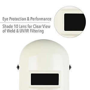 Fibre-Metal by Honeywell Pipeliner Fiberglass Welding Helmet with Ratchet Headgear (110WH), White