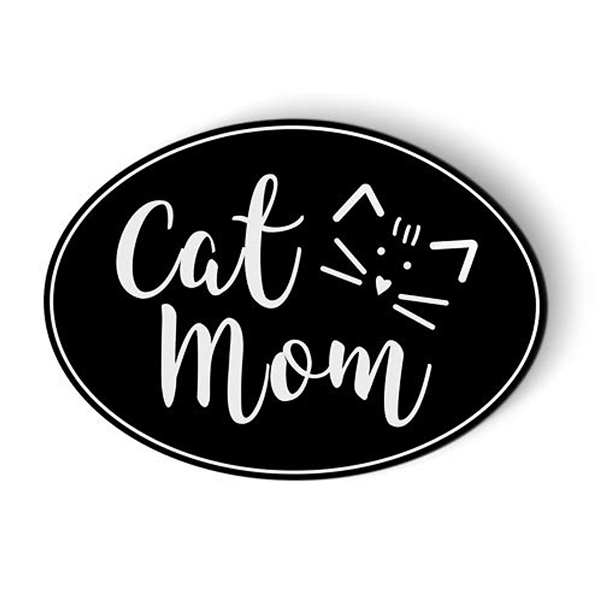 Cat Mom Cute Oval - Magnet - Car Fridge Locker - Select Size