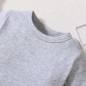 OPAWO Unisex Infant Baby Crew Neck T-Shirt 4 Pack Short Sleeve Solid Color Tees for Boys Girls (Black/White/Gray/Red, 12-18 Months)