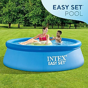 Intex 28110EH Easy Set 8 Foot x 30 Inch Round Inflatable Outdoor Backyard Above Ground Swimming Pool, 639 Gallons of Water, (Pool Only - No Pump)