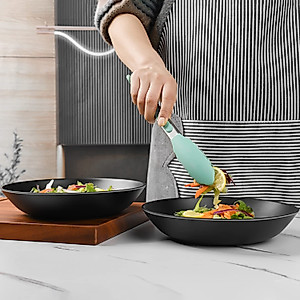 GEHE Pasta Bowls 34oz, 8.6" Large Salad Bowls, Bamboo Fiber Pasta Bowls Set of 6, Kitchen Serving Bowls for Pasta, Salad, Cereal, Noodles, Dessert, Soup and Dishwasher Safe, House-warming Gift